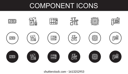 Component Icons Set Collection Component Battery Stock Vector (Royalty ...