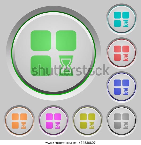 Component Waiting Color Icons On Sunk Stock Vector (Royalty Free ...