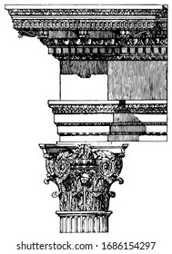 Tuscan Order Arch Architecture Column Flinting Stock Vector (Royalty ...