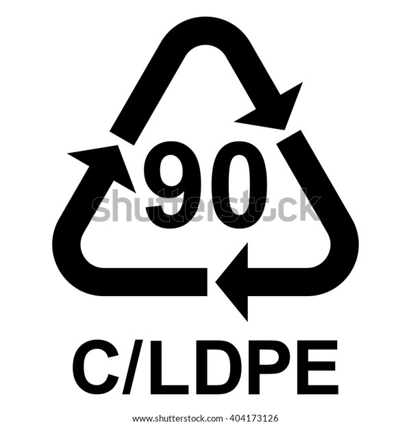 Composites recycling symbol C/LDPE 90 , vector illustration