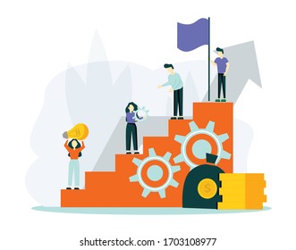 Composition Group Managers Employees Office Workers Stock Vector ...