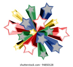 Composition Many Color Stars Stock Vector (Royalty Free) 94850128 ...