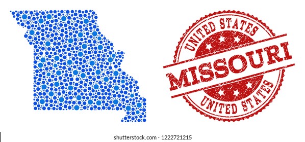 Compositions Blue Map Missouri State Red Stock Vector (Royalty Free ...
