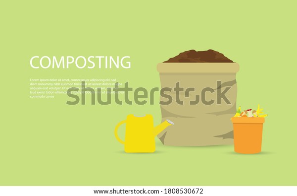 Compost Illustration Compost Bin Organic Waste: เวกเตอร์สต็อก (ปลอดค่า ...