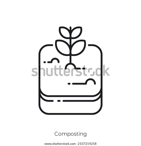 Composting Icon Outline Style Icon Design Stock Vector (Royalty Free ...