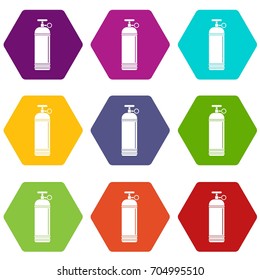 Compressed Gas Container Icon Set Many Stock Vector (Royalty Free ...