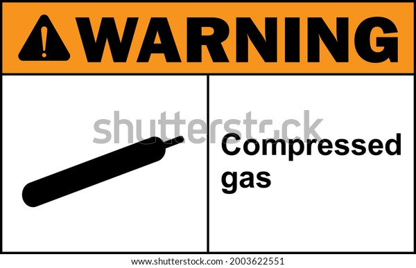 Compressed Gas Warning Sign Hazardous Chemical Stock Vector (Royalty ...