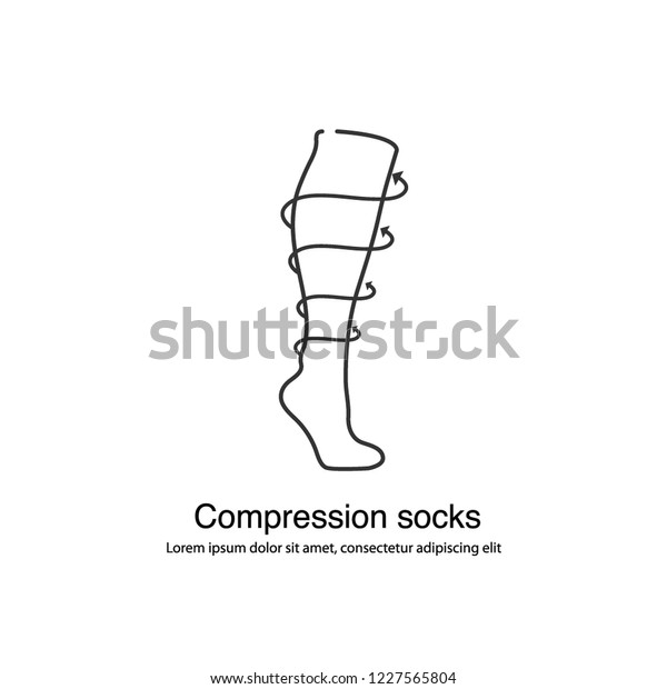 Compression Socks Infographics Arrows Icon Vector Stock Vector (Royalty ...
