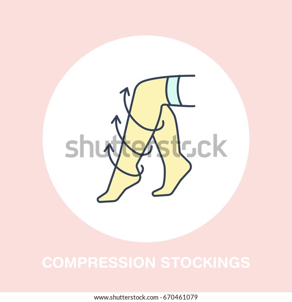Compression Stockings Icon Line Logo Flat Stock Vector (Royalty Free ...
