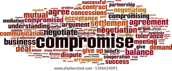 Compromise Word Cloud Concept Collage Made 스톡 벡터(로열티 프리) 1346614091 ...