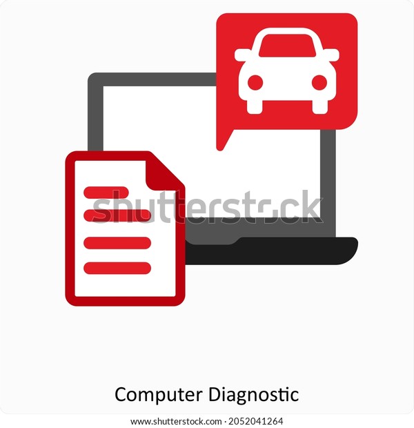 Computer Car Diagnostic Icon Concept Stock Vector (Royalty Free ...