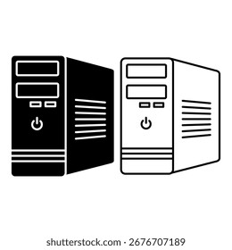Three types of computer cases in color vector clip art | Public domain ...