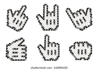 Computer Character Symbolsdifferent Handpixel Artcubesdigital ...