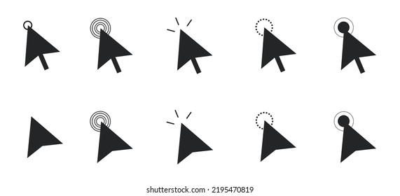 Computer Click Cursor Icon Set Vector Stock Vector Royalty Free 2195470819 Shutterstock