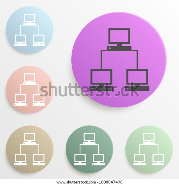 Computer Communication Badge Color Set Simple Stock Vector (Royalty ...
