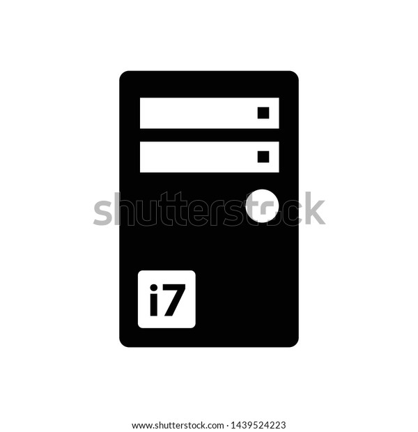 Computer Cpu I7 Case Icon Vector Stock Vector Royalty Free 1439524223