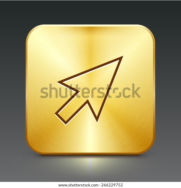 Computer Cursor Arrow On Gold Square Stock Vector (Royalty Free ...