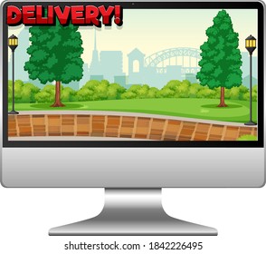 Computer Delivery Logo Illustration Stock Vector (Royalty Free ...
