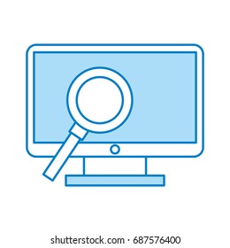 Computer Display Magnifying Glass Stock Vector (Royalty Free) 731570581