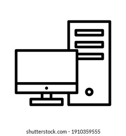 Computer Desktop Pc Workstation Icon Vector Stock Vector (Royalty Free ...
