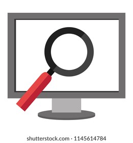 Computer Display Magnifying Glass Stock Vector (Royalty Free ...