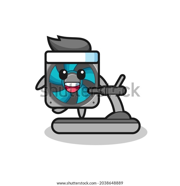 Computer Fan Cartoon Character Walking On Stock Vector (Royalty Free ...
