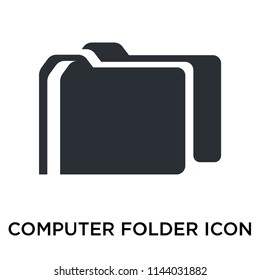 Computer Folder Icon Vector Isolated On: เวกเตอร์สต็อก (ปลอดค่า ...