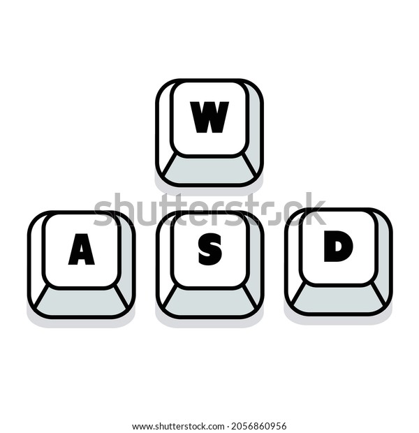 Computer Gamer Keyboard Wasd Keys Vector Stock Vector (Royalty Free ...