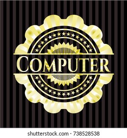 Computer Gold Shiny Badge Stock Vector (Royalty Free) 738528538 ...