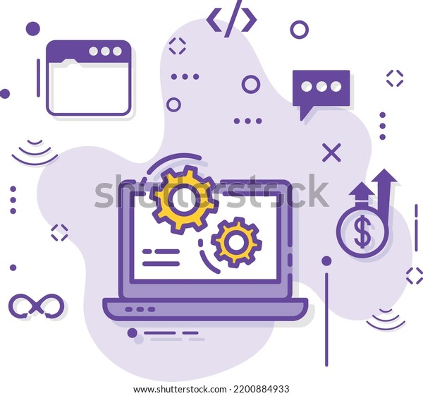 Computer Hardware Stock Illustration Gear Screen Stock Vector (Royalty ...