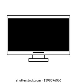 Computer Icon Cartoon Black White Stock Vector (Royalty Free ...