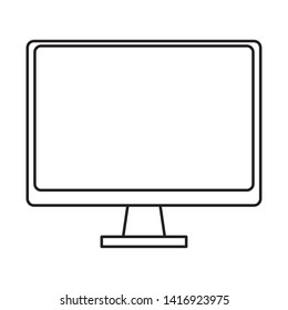 Computer Icon Cartoon Isolated Black White Stock Vector (Royalty Free ...