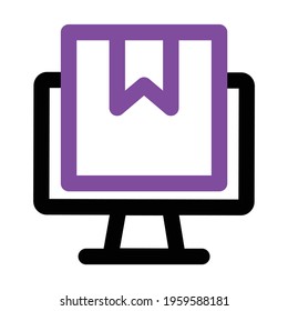 Computer Icon Computer Delivery Box Outline Stock Vector (Royalty Free ...