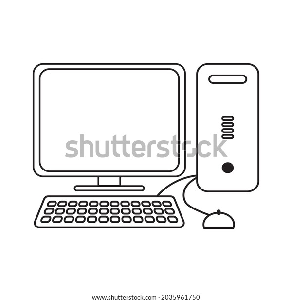 Computer Icon Line Art Style Stock Vector (Royalty Free) 2035961750 ...