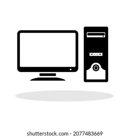 Computer Icon Outline Isolated On White Stock Vector (Royalty Free ...