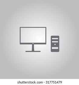 Computer Icon Pc Symbol Flat Vector Stock Vector (Royalty Free) 322328249