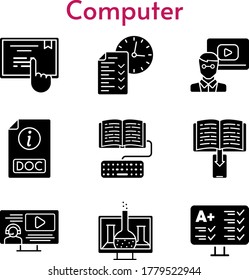 Computer Icon Set Included Chemistry Teacher Stock Vector (Royalty Free ...