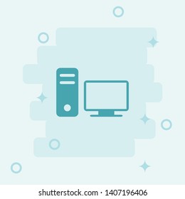 Computer Icon Simple Icon Blue Colored Stock Vector (Royalty Free ...