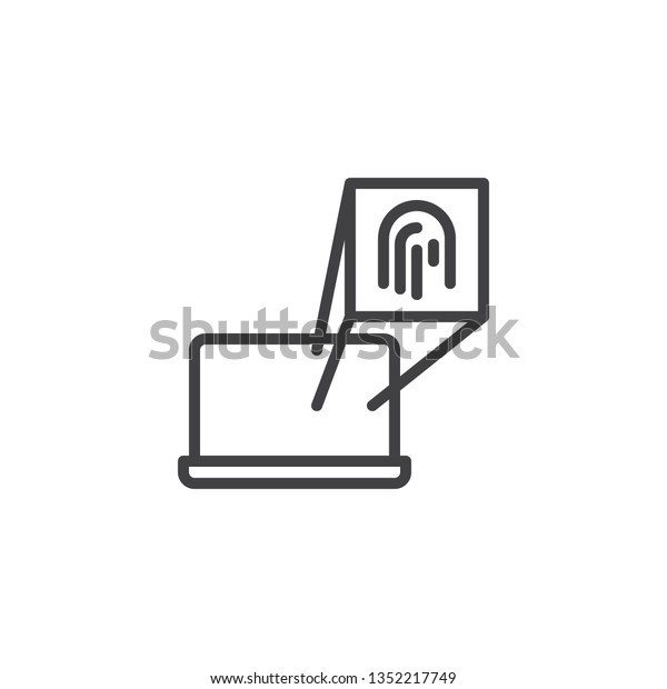 Computer Identification System Line Icon Linear Stock Vector (Royalty ...
