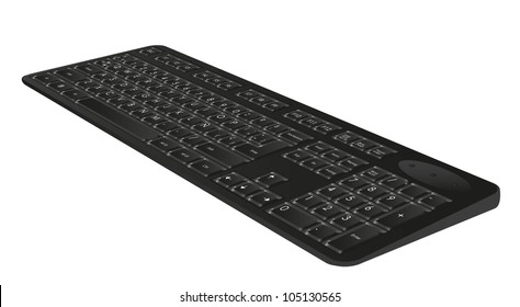 Computer Keyboard Black White Letters Vector Stock Vector (Royalty Free ...