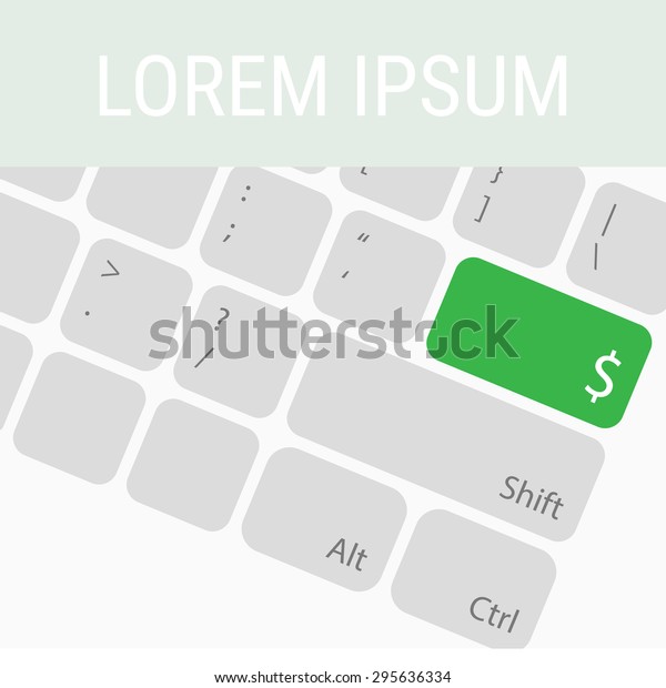 Computer Keyboard Dollar Sign Money Button Stock Vector (Royalty Free ...