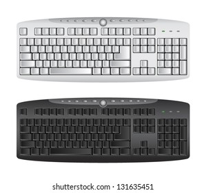 Computer Keyboard White Black Color Stock Vector (Royalty Free ...