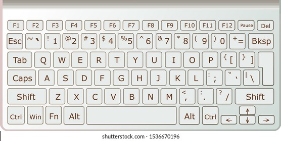Vektor Stok Computer Keyboard White Keyboard Vector Illustration (Tanpa ...