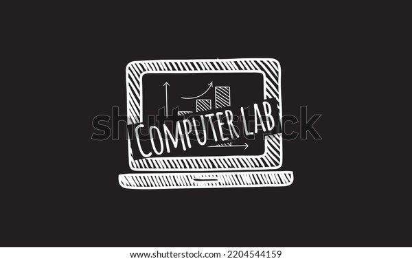 Computer Lab Written On Hand Drawn Stock Vector (Royalty Free ...