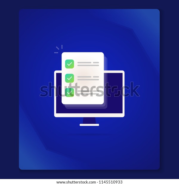 Computer Laptop Online Form Checklist On Stock Vector (Royalty Free ...