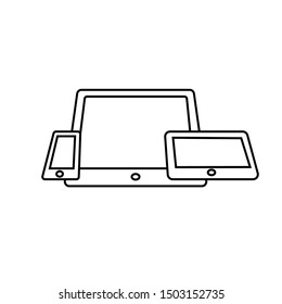 Computer Laptop Phone Icon Vector Responsive Stock Vector (Royalty Free ...