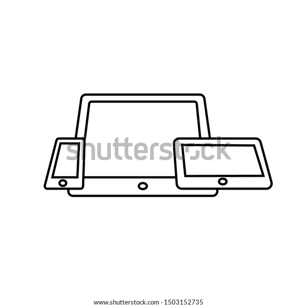 Computer Laptop Phone Icon Vector Responsive: เวกเตอร์สต็อก (ปลอดค่า ...