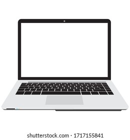 Computer Laptop Silver Color Front Side Stock Vector (Royalty Free ...