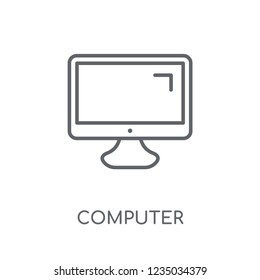 Computer Linear Icon Modern Outline Computer Stock Vector (Royalty Free ...