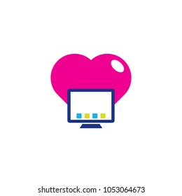 Computer Love Logo Icon Design Stock Vector (Royalty Free) 1053064673 ...